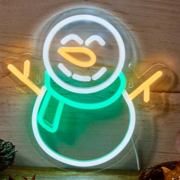 Wall Decor | Neon Snowman Sign With Usb Power Connection | Poshmark